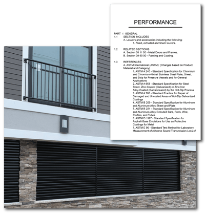 Specifications for Louvers